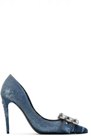 Dolce&Gabbana - Blue Patchwork Denim Heels