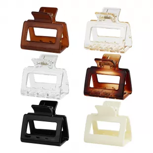 ZTTD - 6Pcs Rectangle Hair Claw Clips, Rectangle Small Hair Clips