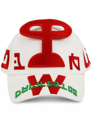Walter van Beirendonck - White & Red Alien Patch Hat