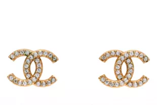Chanel - Crystal CC Earrings Gold
