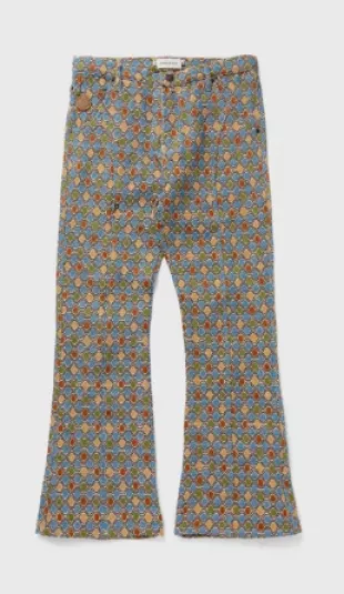 honor the gift - Multicolor Retro Diamond Print Flared Pants