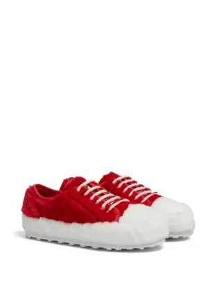 Marni - Red Shearling Teddy Sneakers