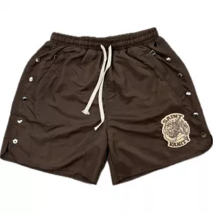 Saint Vanity - Brown Side Snap Shorts