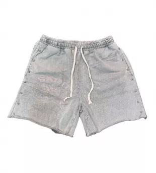 Saint Vanity - Grey Side Snap Logo Sweatshorts