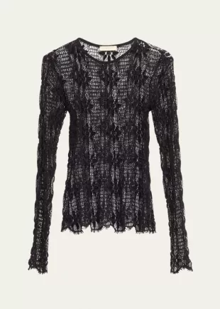 Ulla Johnson - Cyrus Long-Sleeve Open Knit Top