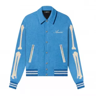 Amiri - Light Blue Skeleton Varsity Jacket