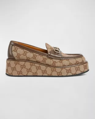 Gucci - Idle Monogram Bit Platform Loafers