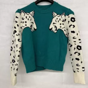 MINKPINK - As Is Snow Leopard Knit Crew neck Sweater pullover animal