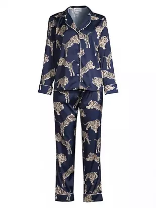 Averie Sleep - Two-Piece Tiger Print Pajama Set