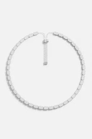 APM MONACO - Dainty Silver Pave Adjustable Necklace