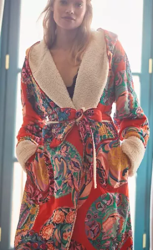 Anthropologie - Alexandra Farmer Lively Sherpa-Lined Robe