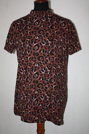 lularoe - Ruth Mock Neck Tee Brown Leopard Animal Print