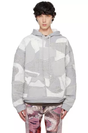 Who Decides War - Grey Patchwork Atom Hoodie