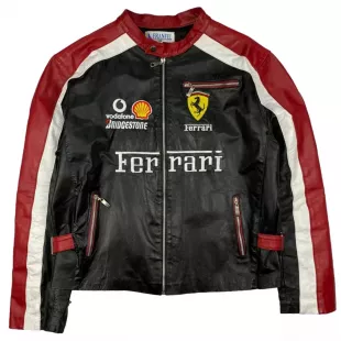 Ferrari - Black & Red F1 Racing Jacket Leather Jacket