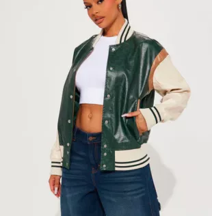 Fashion Nova - Lucky Feels Varsity Jacket