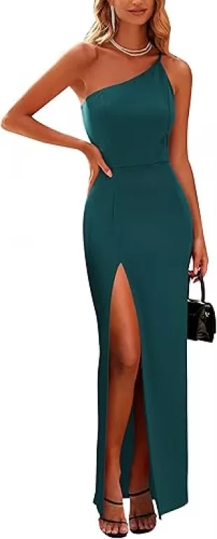 prettygarden - Women's Summer Formal Wedding Guest Dresses One Shoulder ...