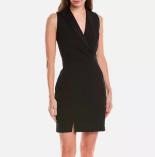 Ted Baker - Black Sleeveless Blazer Bodycon Dress