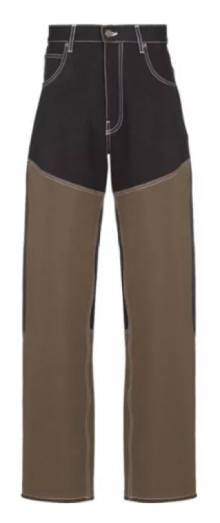 Jacquemus - Black & Olive Colorblock Jeans