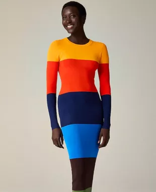 Christopher John Rogers - Colorblock Dress in Stretch Viscose Blend