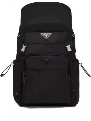 Prada - Black Nylon Cargo Flap Backpack
