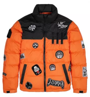 The New Designers - Orange Patches Puffer Jacket