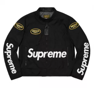 Supreme - x Vanson Leathers Black Racing Jacket