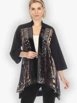 Citron - Vintage Rose Devore Velvet Kimono