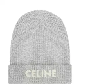 Celine - Ribbed Felted Wool Beanie Light Grey
