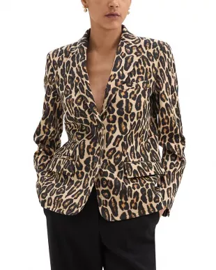 Theory - Leopard Print Wool Blend Jacket