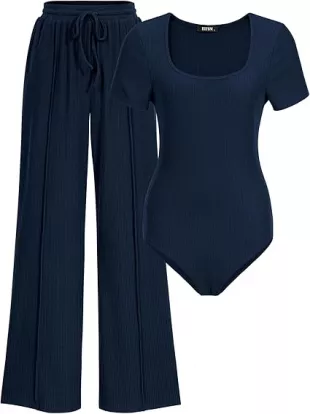 btfbm - Two Piece Set in Solid Navy
