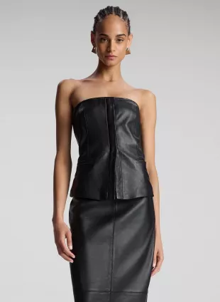 A.L.C - Renee Strapless Leather Top