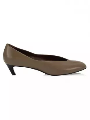 The Row - Almond Leather Pumps
