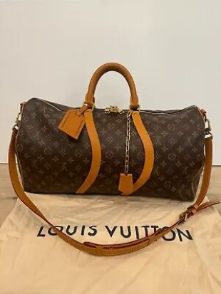 Louis Vuitton - Brown Monogram Canvas Keepall 50 Bandouliere