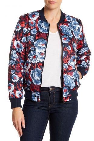 Joe Fresh - Joe Fresh | Floral Print Quilted Bomber Jacket | Nordstrom Rack