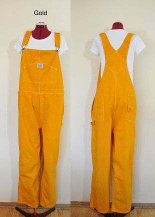 DavidsonStudio - CUSTOM DYED Orange Bib Overall Pants Yellow Gold Peach ...