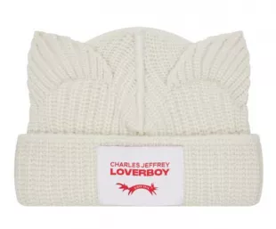 Charles Jeffrey Loverboy - White Cat Ears Beanie