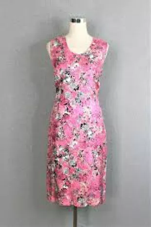 Prada - PRADA - Italy - Pink Silk Sheath - Op Art - Cocktail Dress ...