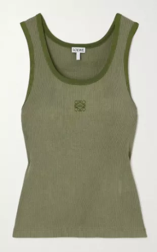 Loewe - Embroidered Ribbed Silk Tank