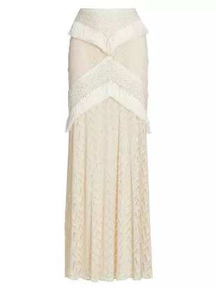 patbo - Fringe Trim Maxi Skirt