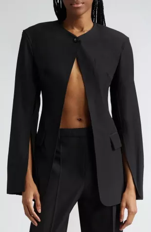 Alexander Wang - Collarless Slit Detailing Tailored Jacket