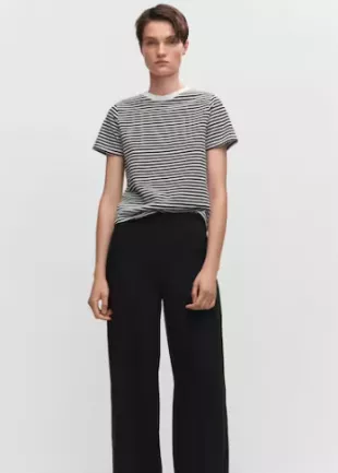 Mango - Striped cotton T-shirt