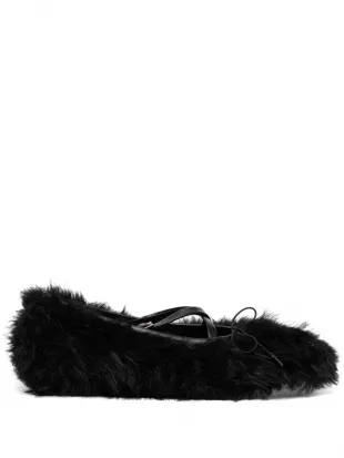Simone Rocha - Faux-Fur Ballet Flats