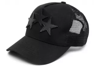 Amiri - All Black 3 Star Trucker Hat