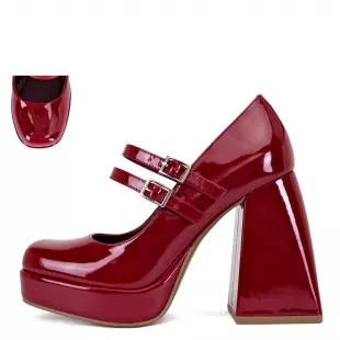 soda - Solana Pumps Ruby Red Patent