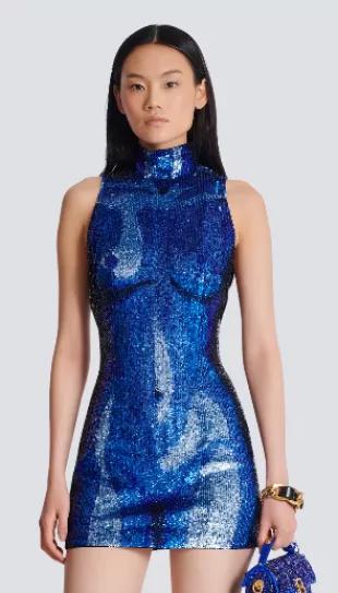 Balmain - Embroidered Dress with Body Motif