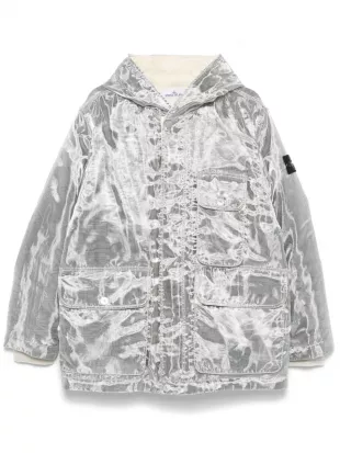 Stone Island - Metallic Silver Metal Nylon Jacket