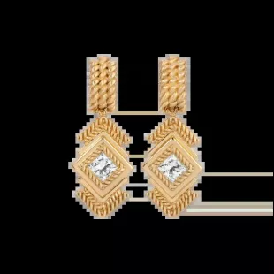 House of Harlow - Bespoke Rope Diamond Earrings
