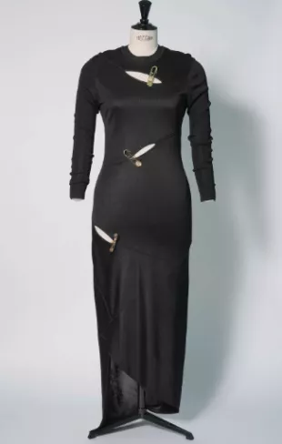 Fendace - Stretch Knit Dress With Safety Pins