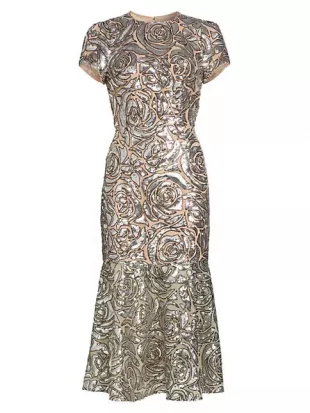 Milly - Tahlia Rose Sequins Midi Dress