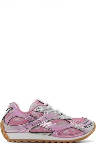 Bottega Veneta - Gloss Pink & Silver Orbit Sneakers